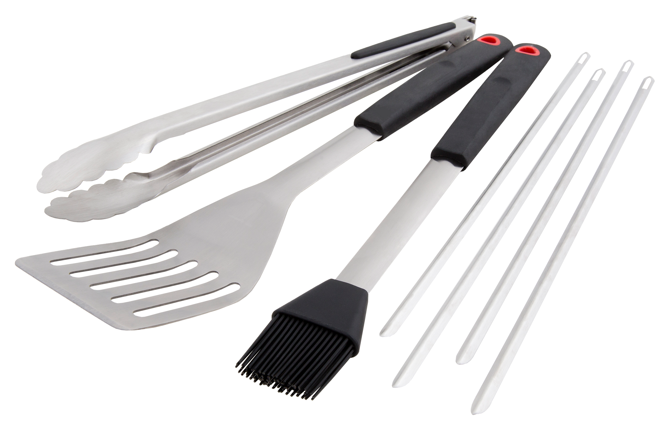 GrillPro 7-Piece Deluxe Soft Grip Stainless Steel Grill Tool Set | Bass ...